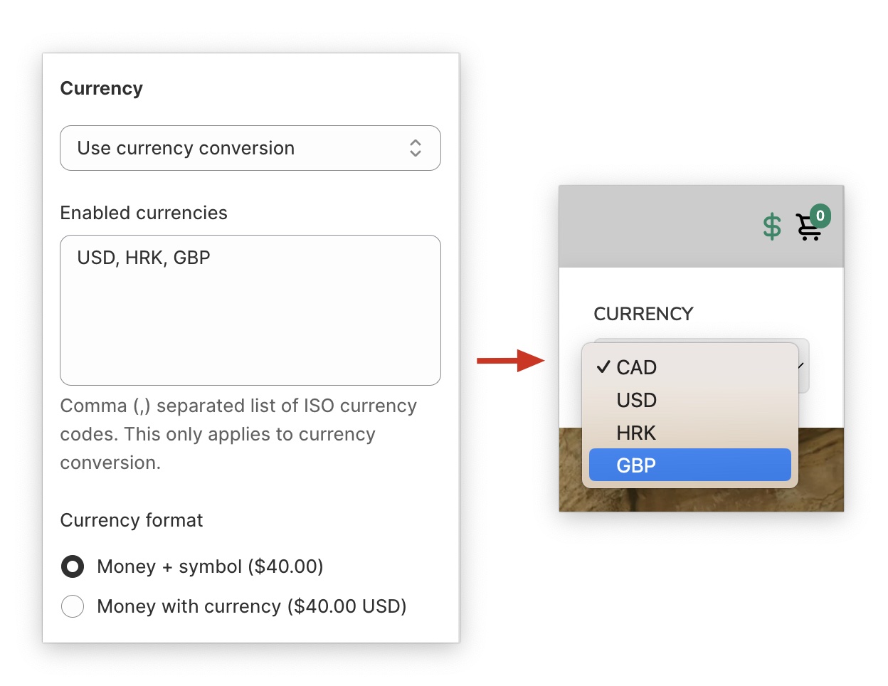 Internationalization theme settings